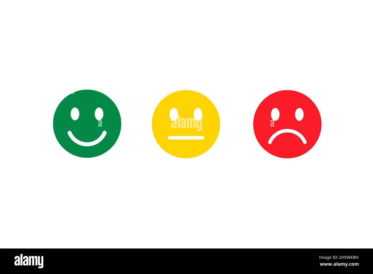 Modern emoji smile face. Happy, neutral and sad unhappy. Emoticon set ...