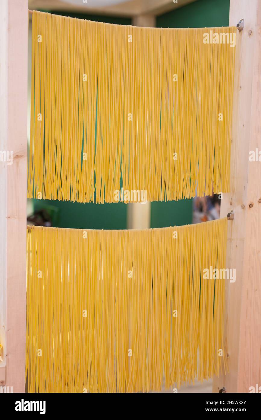 Vintage Wooden Pasta Production Plant, Italian Spaghetti Stock Photo ...