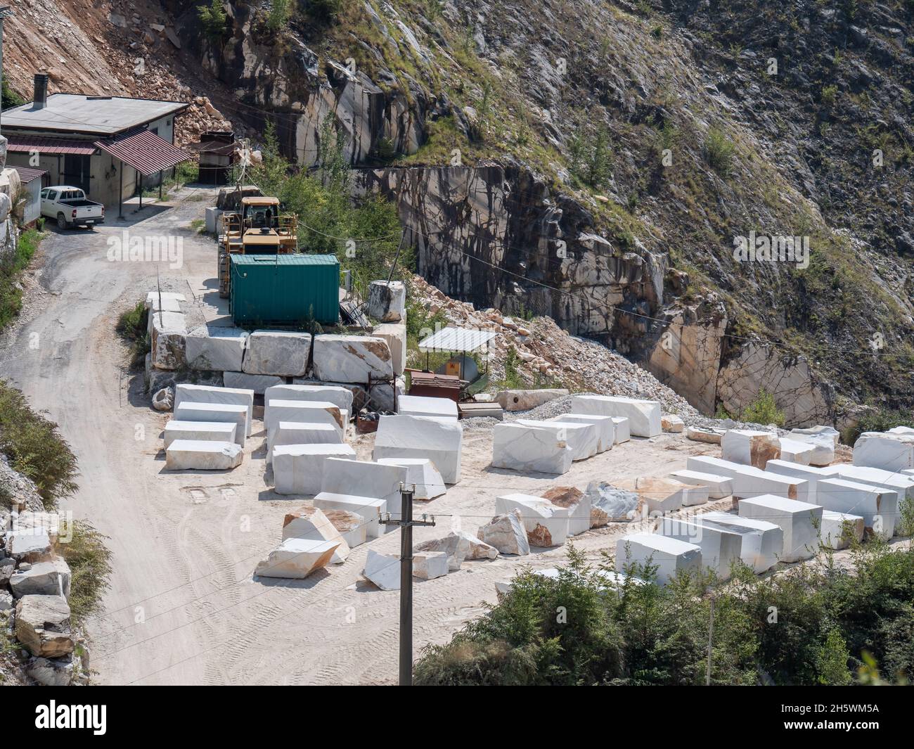 View of the Carrara Marble Quarries with Excavation Equipment ready for ...