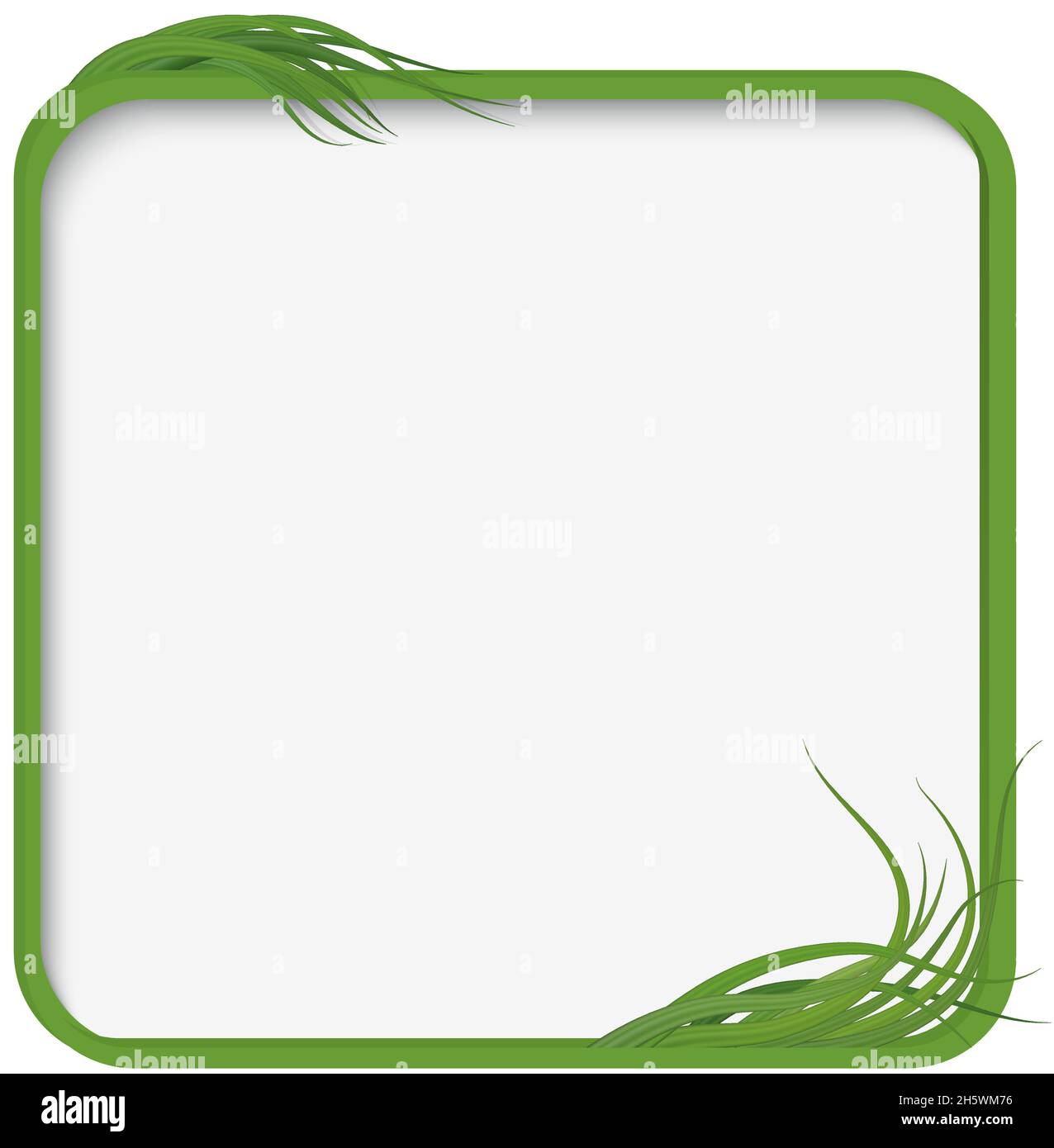 Green grass frame with copy space. Square vector template isolated on ...