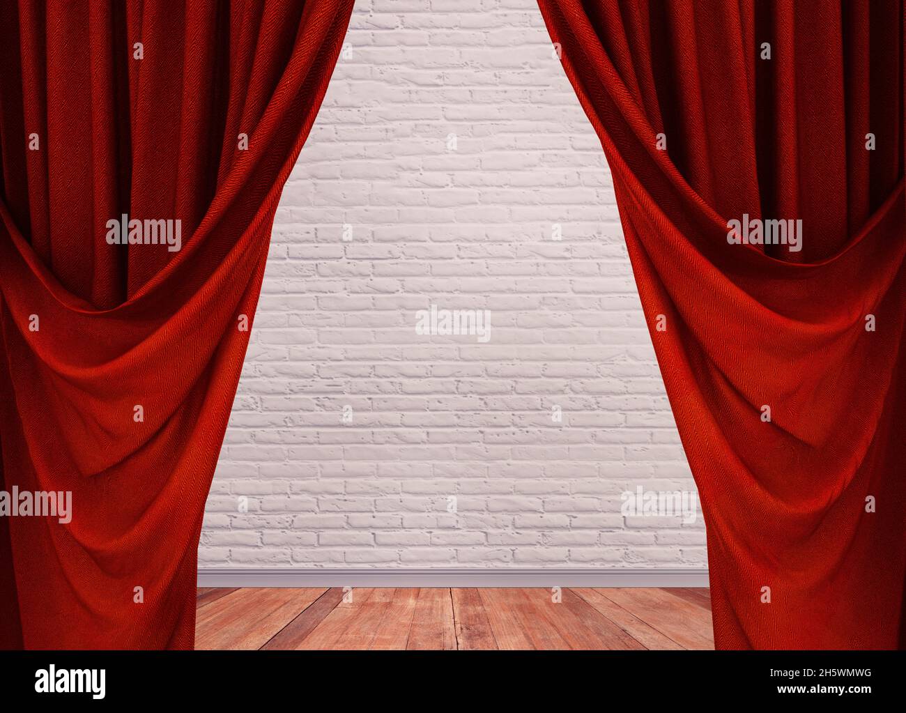 red curtain design Stock Photo - Alamy