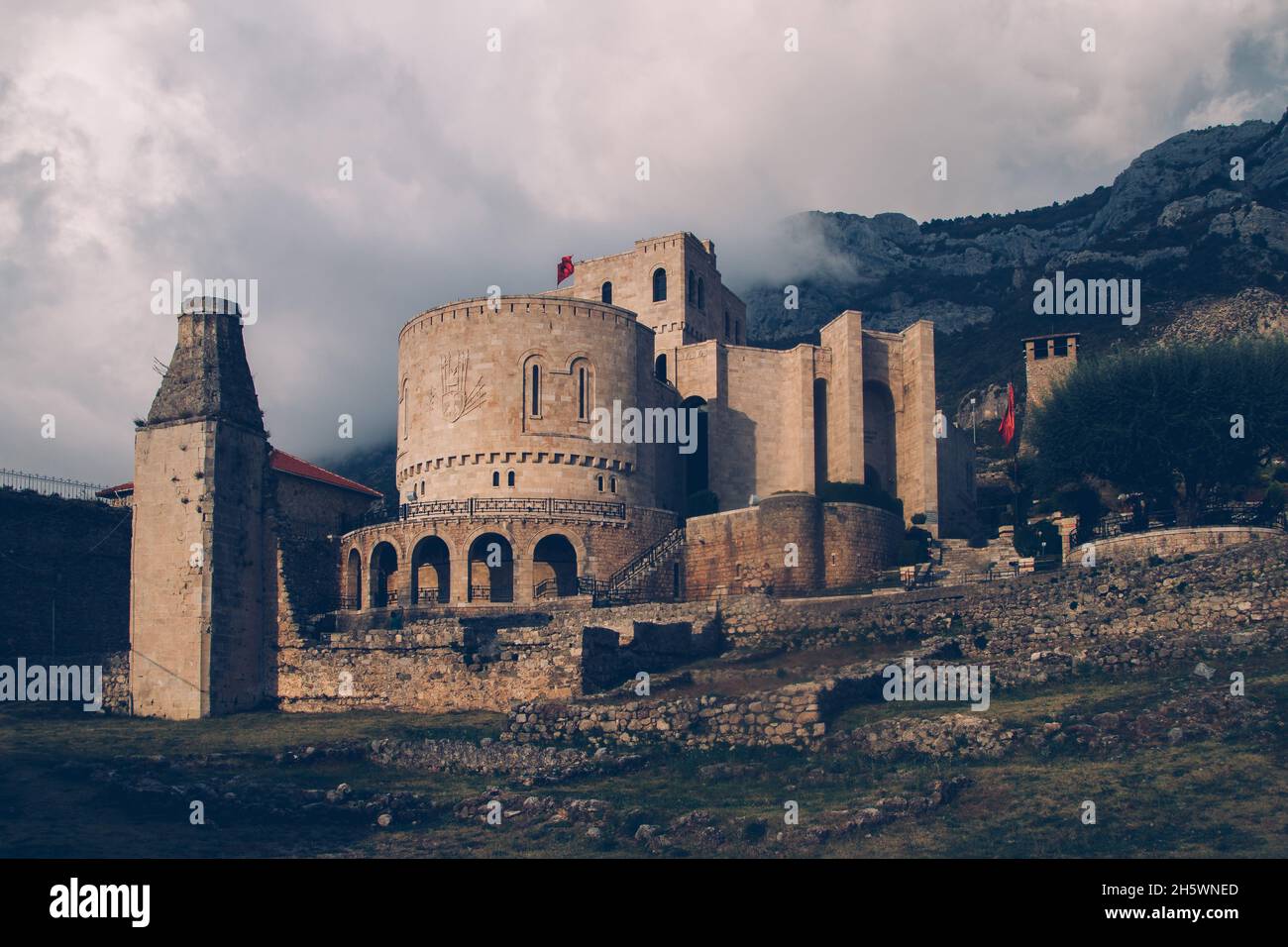 Castle Kruje, Kruje Albania, Skanderbeg Museum, Albania, Europe Stock ...