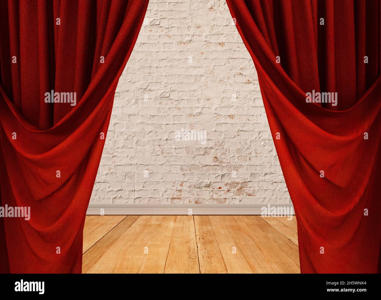 red curtain design Stock Photo - Alamy