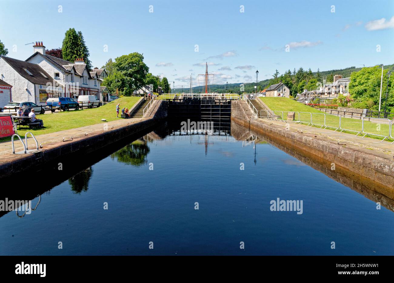 Locks on the Caledonian Canal, Fort Augustus, Highland region, Scotland ...