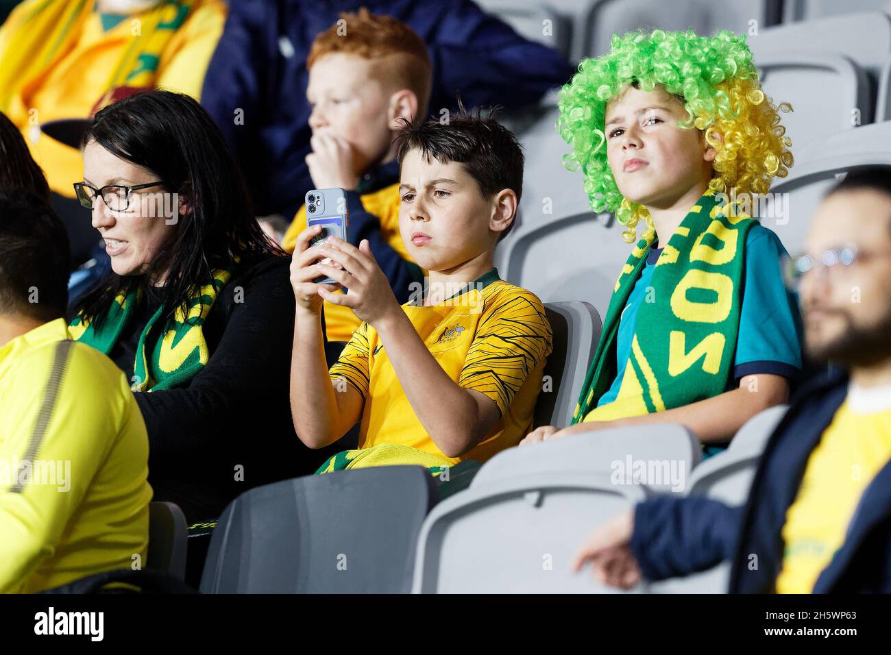 Sydney, Australia. 11th Nov, 2021. Socceroo supporters in the crowd ...