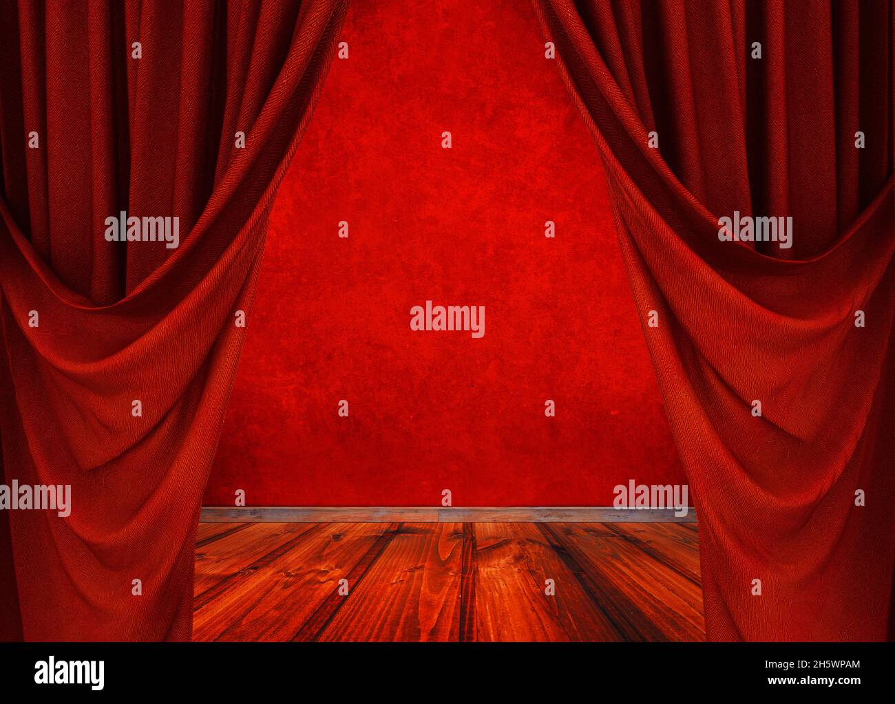 red curtain design Stock Photo - Alamy