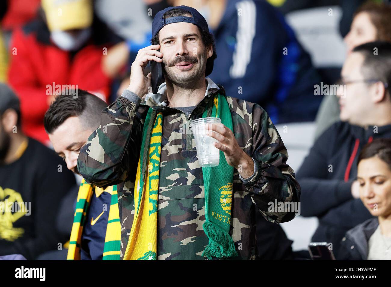 Sydney, Australia. 11th Nov, 2021. Socceroo supporters in the crowd ...