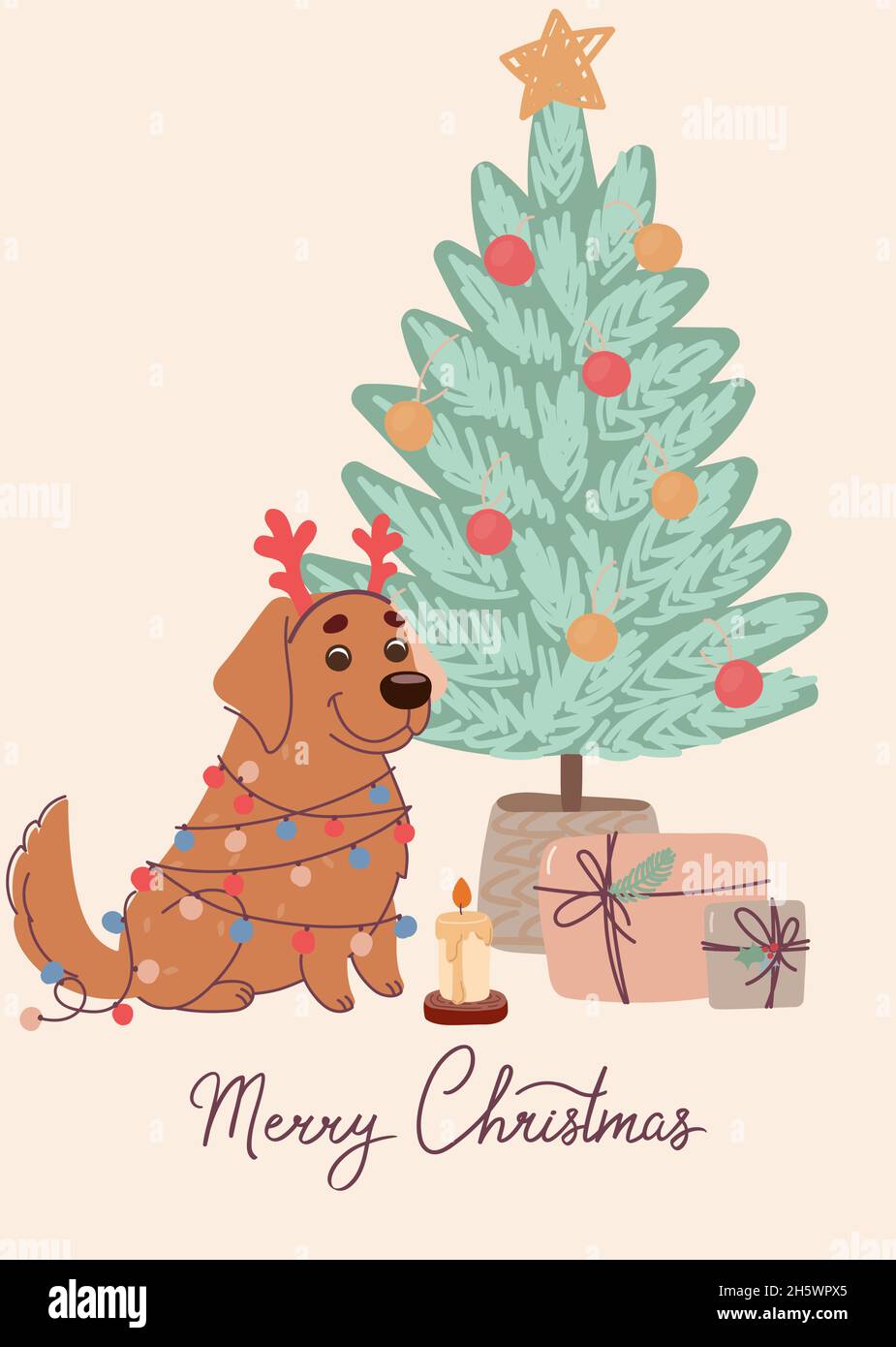 Labrador christmas tree Stock Vector Images - Alamy