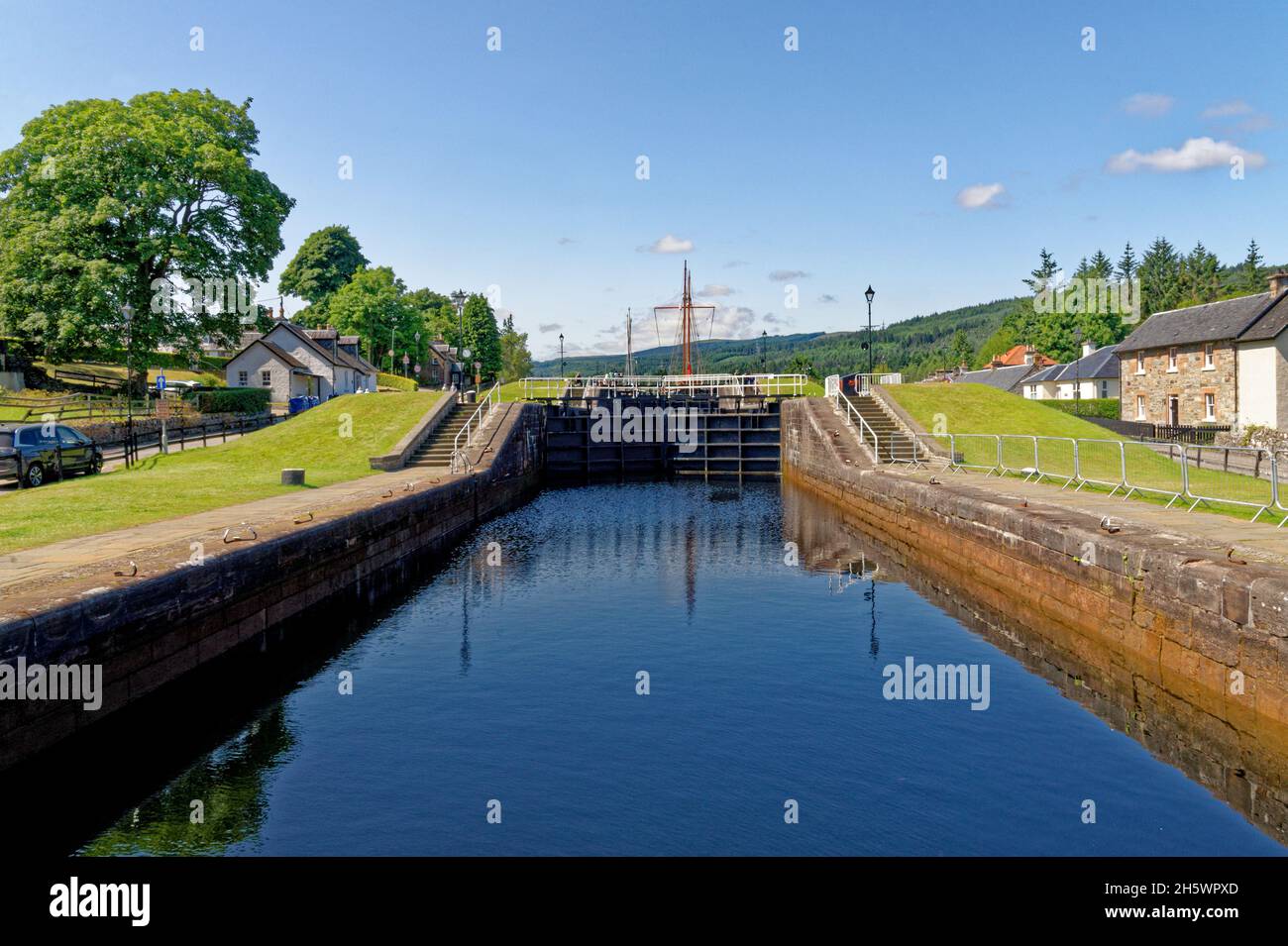 Locks on the Caledonian Canal, Fort Augustus, Highland region, Scotland ...
