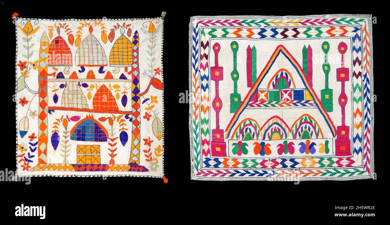 Detail of Hazara prayer stone cloth Afghanistan. Embroidered cloths ...