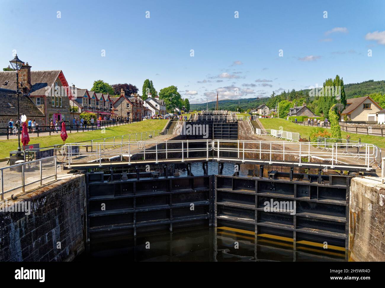 Locks on the Caledonian Canal, Fort Augustus, Highland region, Scotland ...