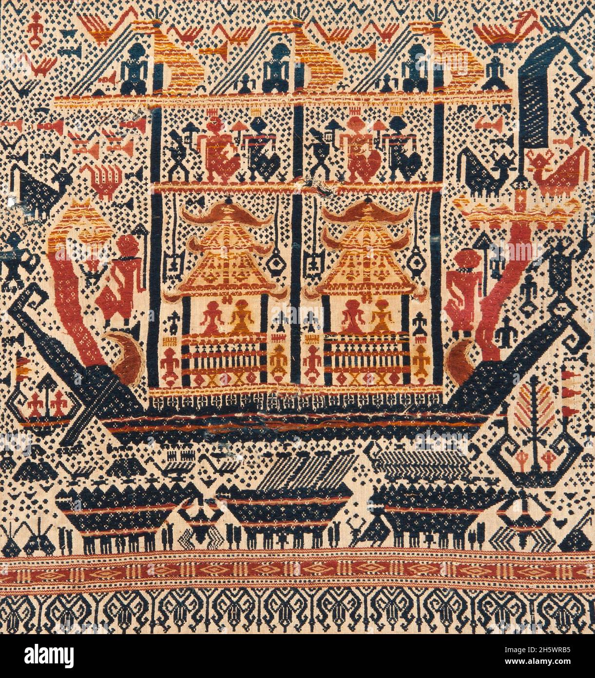 Ceremonial textile, C19th, Lampung, Sumatra. Tampan were used for rites ...