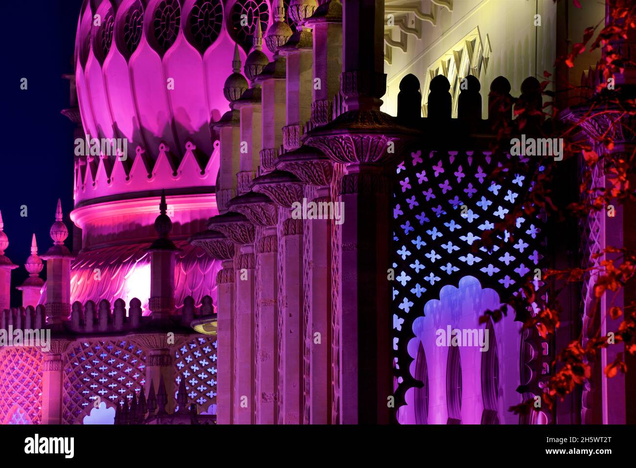 Pavilion Kaleidescope. The Royal Pavilion, Brighton, lit up with ...