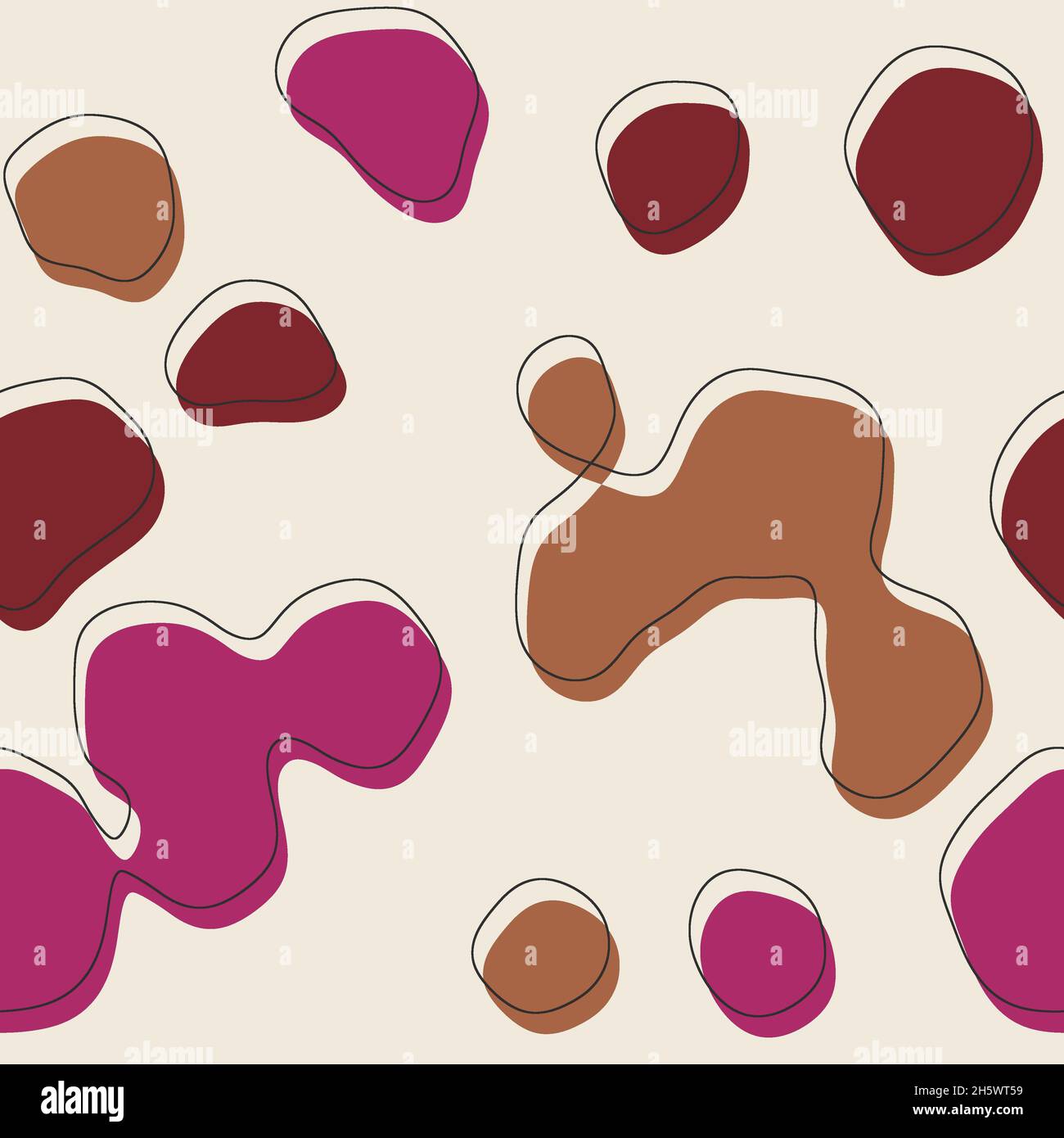 Seamless abstract organic blog shapes in various colors with offset ...