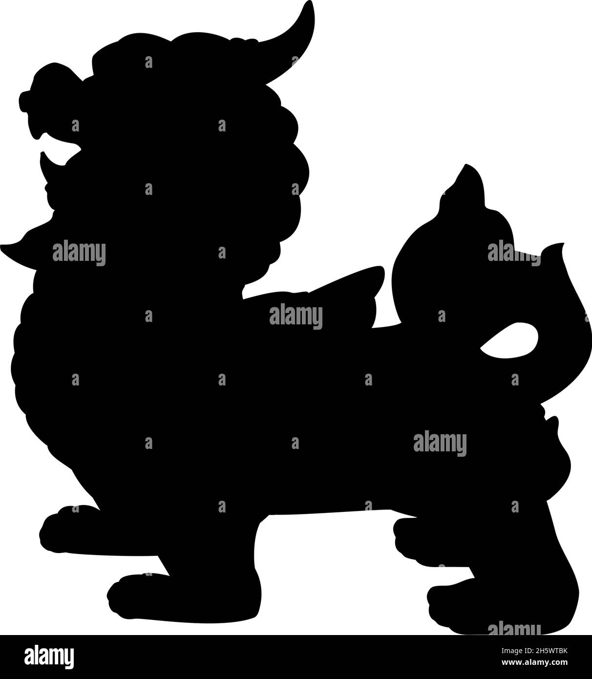 Silhouette the mythical creature Kylin Oilins Stock Vector Image & Art ...