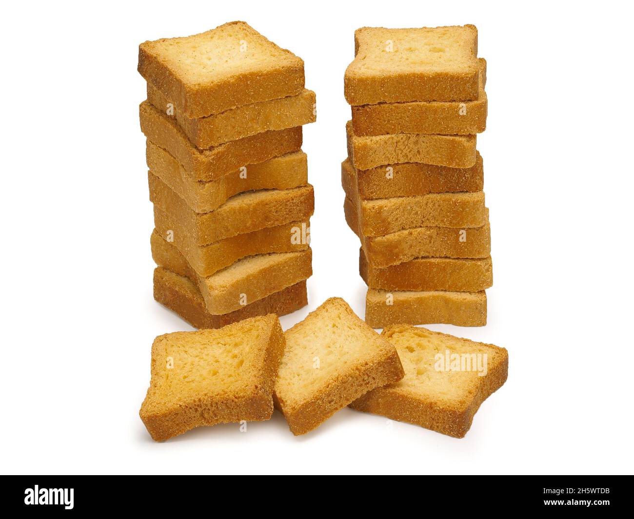 Pile toasted bread slices hi-res stock photography and images - Alamy