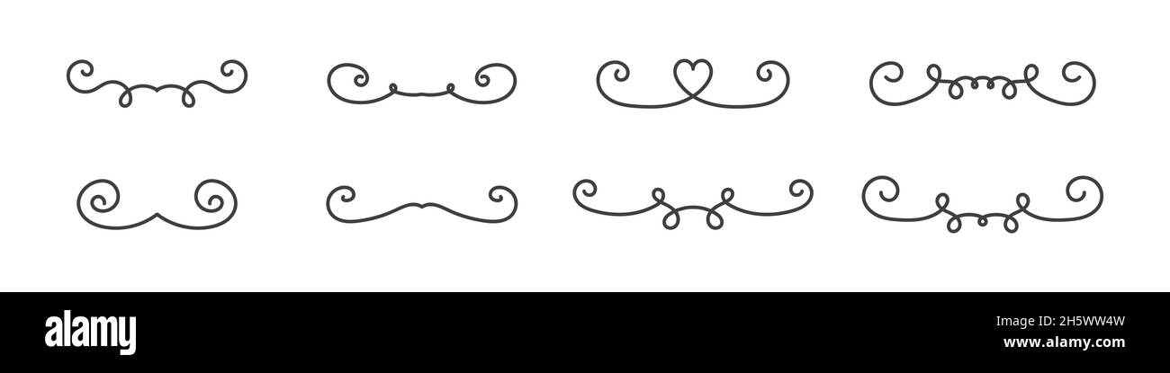 Text doodle separator set, separators in sketchswirl style, graphic ...