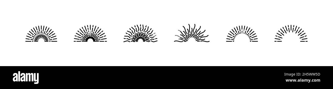 Sunburst rays lines doodle style circle style burst sun rays radial ...