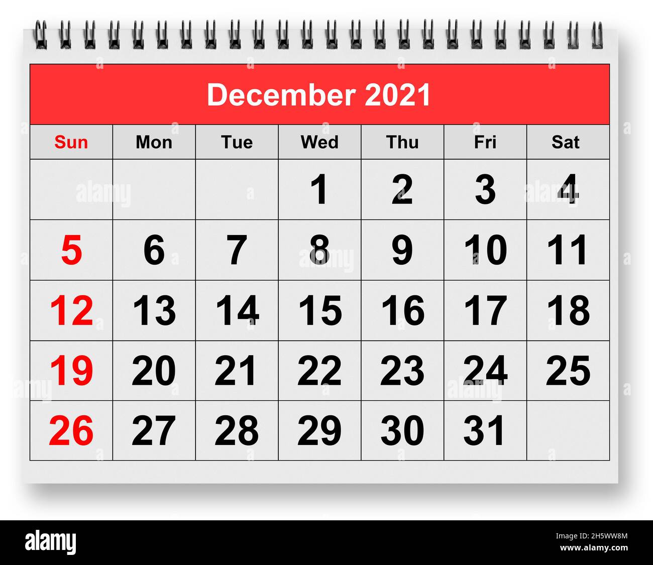 December 2021 Calendar High Resolution Stock Photography and Images - Alamy