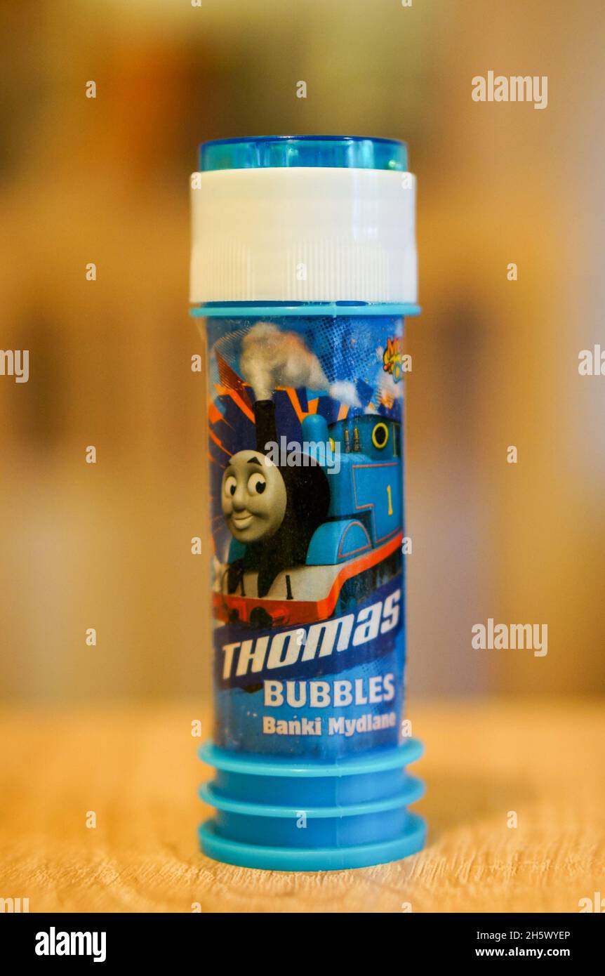 POZNAN, POLAND - Apr 28, 2015: The Thomas and Friends soap bubble ...