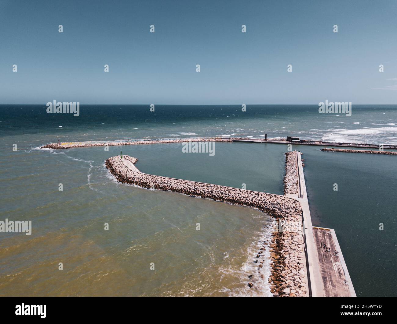 Aerial shot of shoreline on a sunny day Stock Photo - Alamy