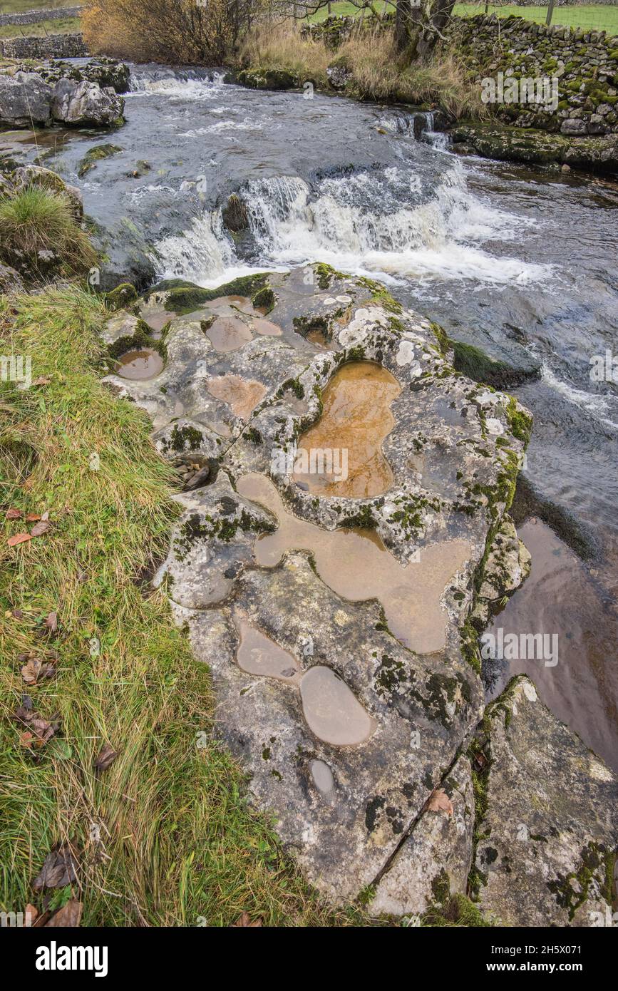 The River Skirfare above Halton Gill rises and falls according to heavy ...