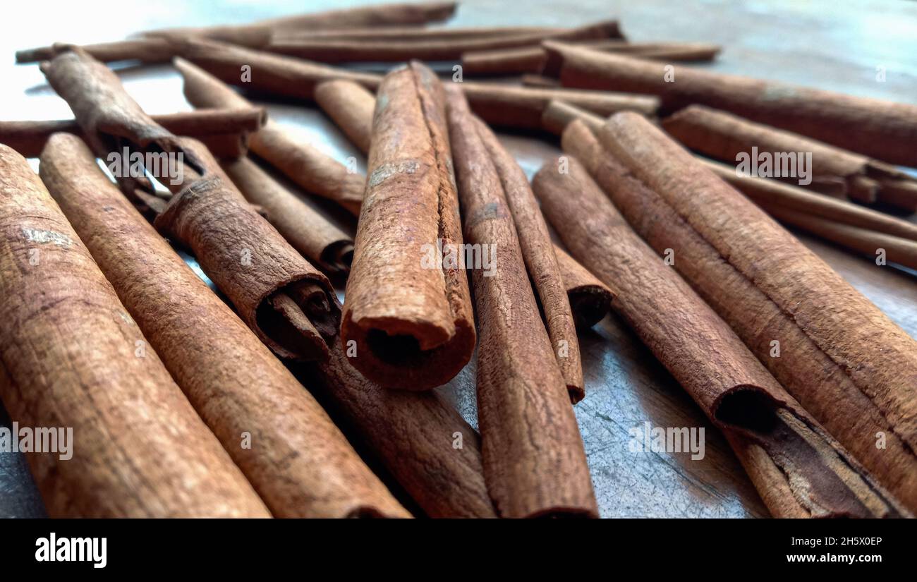Closeup shot of authentic Indonesian spices such as cinnamon, anise ...
