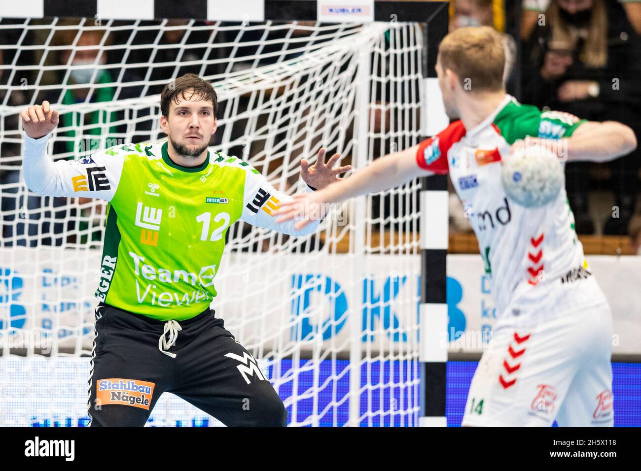 10 November 2021, Baden-Wuerttemberg, Göppingen: Handball: Bundesliga ...