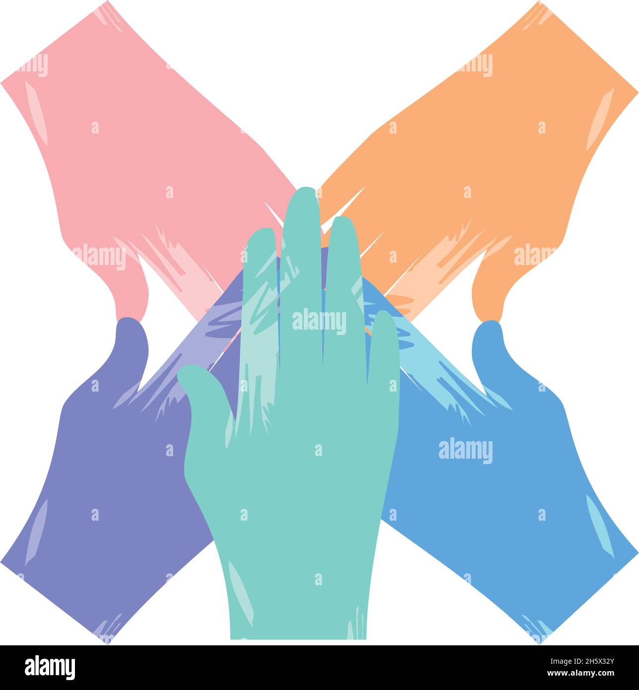 colored hands together Stock Vector Image & Art - Alamy