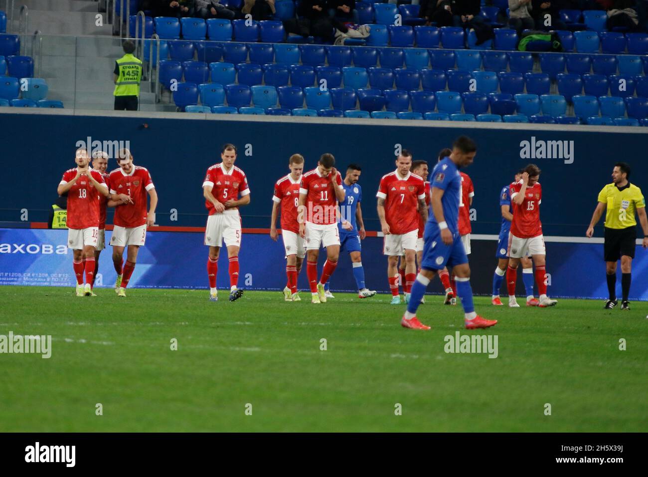 Saint Petersburg, Russia - 11 November 2021: Football, Qualification ...