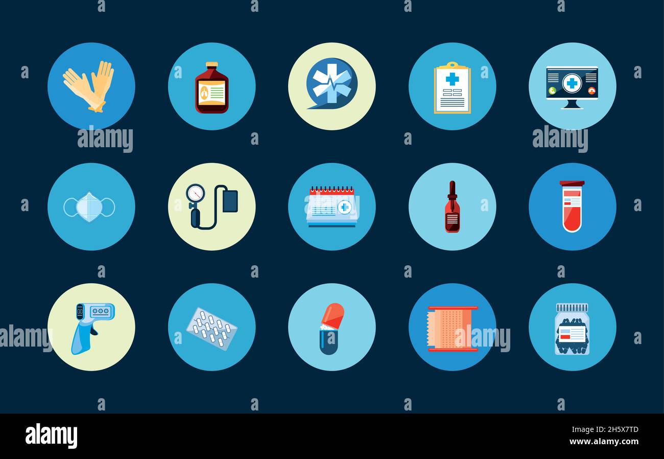 medical round icons Stock Vector Image & Art - Alamy
