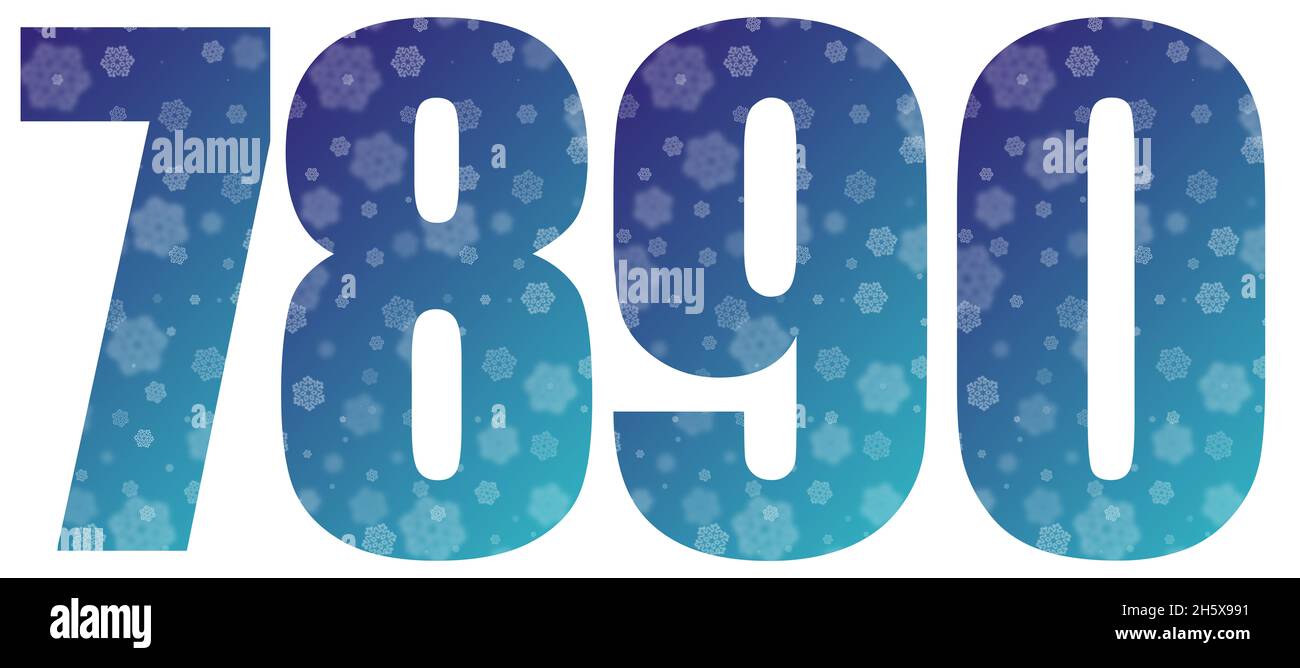 New Year and Christmas numbers - Blue numbers 7 8 9 0 made from ...