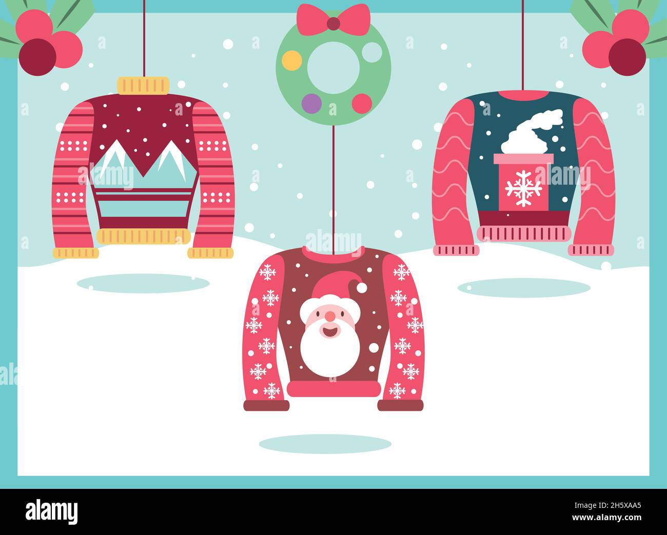 Ugly christmas sweaters traditional Stock Vector Images - Alamy