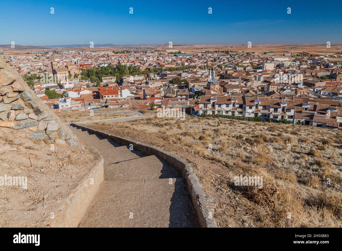Aerial view of Consuegra village, Spain Stock Photo - Alamy