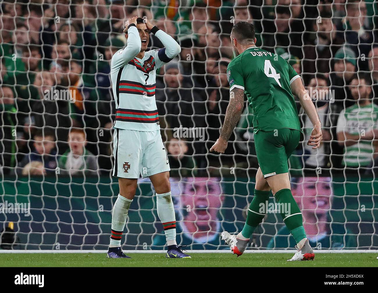 Portugal's Cristiano Ronaldo reacts after heading wide during the FIFA ...