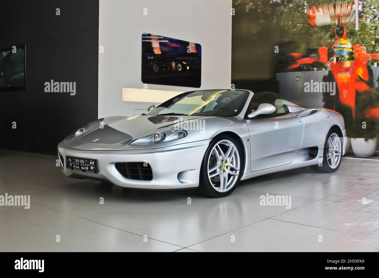 Kiev, Ukraine - August 24, 2012: Gray Ferrari 360 Modena Spider. New ...