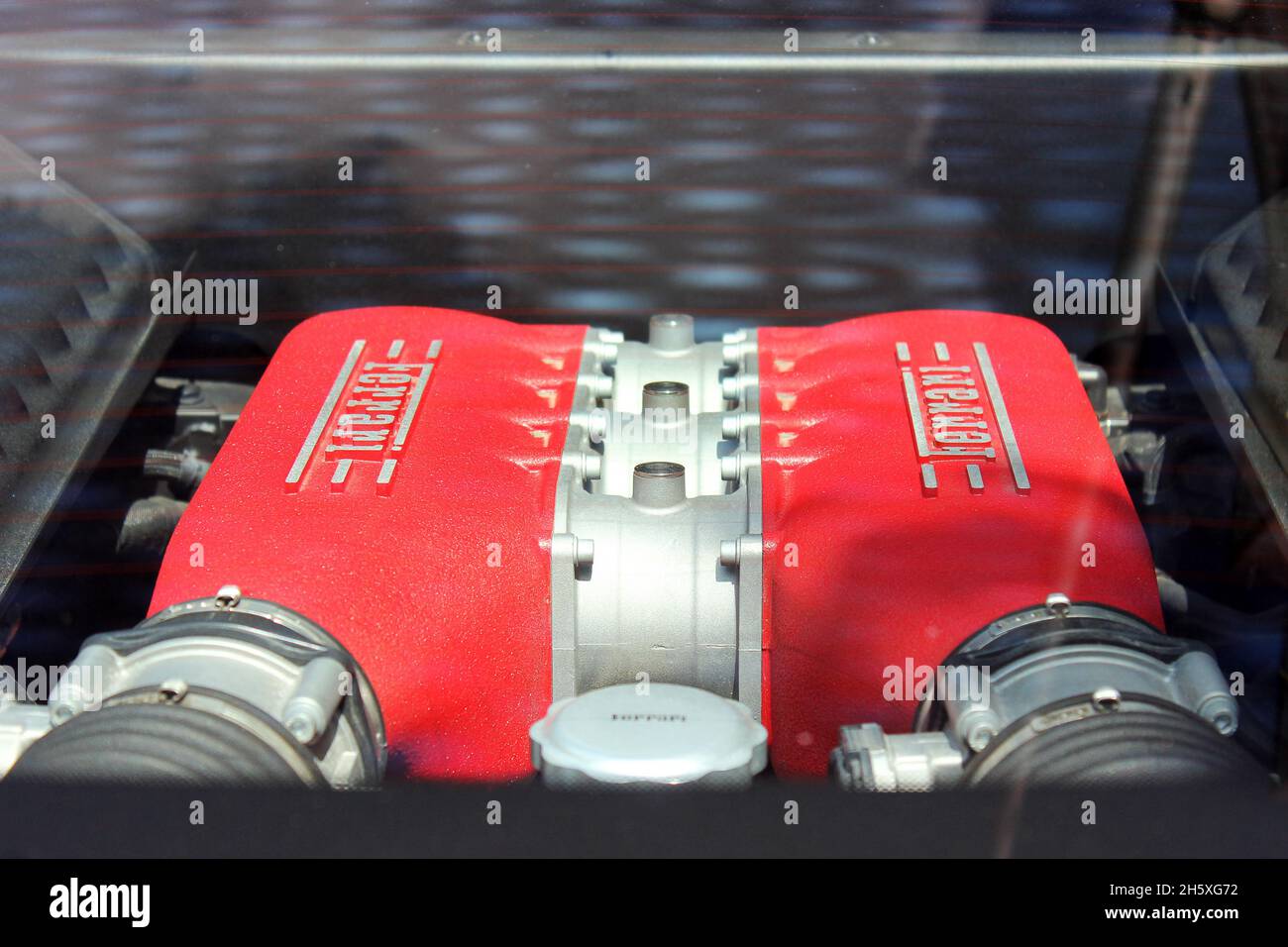 Kiev, Ukraine; April 11, 2014. Ferrari 458 Italia. Ferrari Engine Stock ...