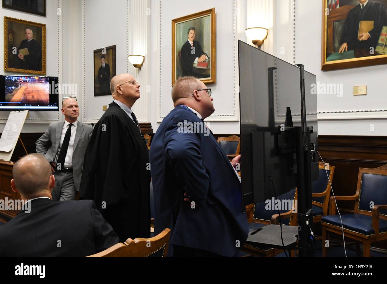 Kenosha, Wisconsin, USA. 11th Nov, 2021. With the jury out of the room ...