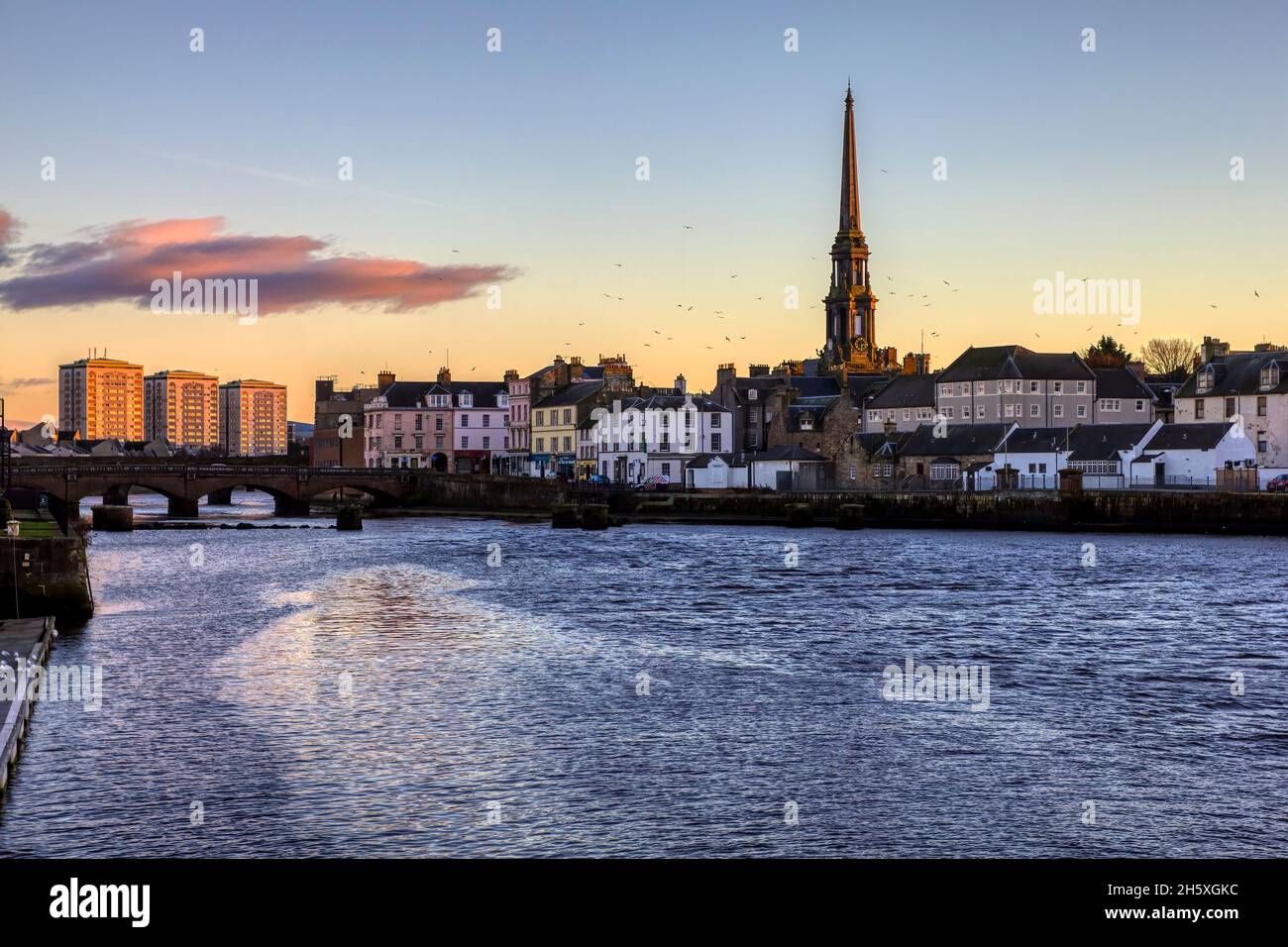 The town of Ayr on the West coast of Scotland. Photographed in the ...