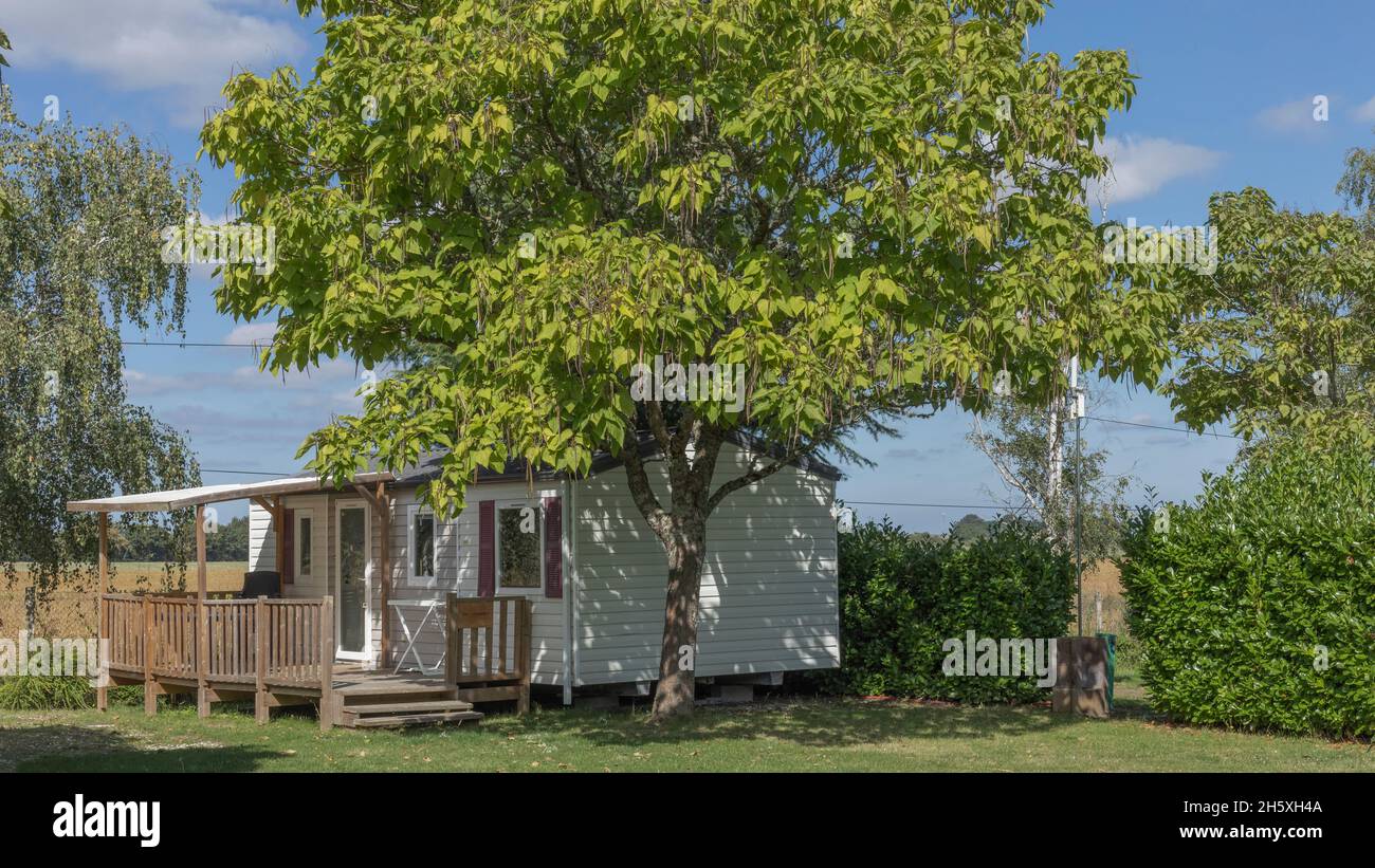 Cabin with canopy against a blue sky Stock Photo - Alamy