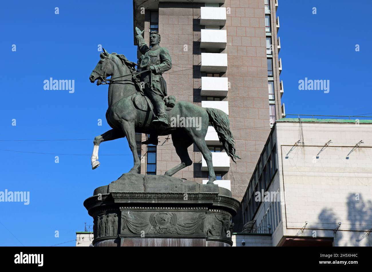 Equestrian statue of Red Army Commander Nikolay Shchors in Kyiv Stock ...