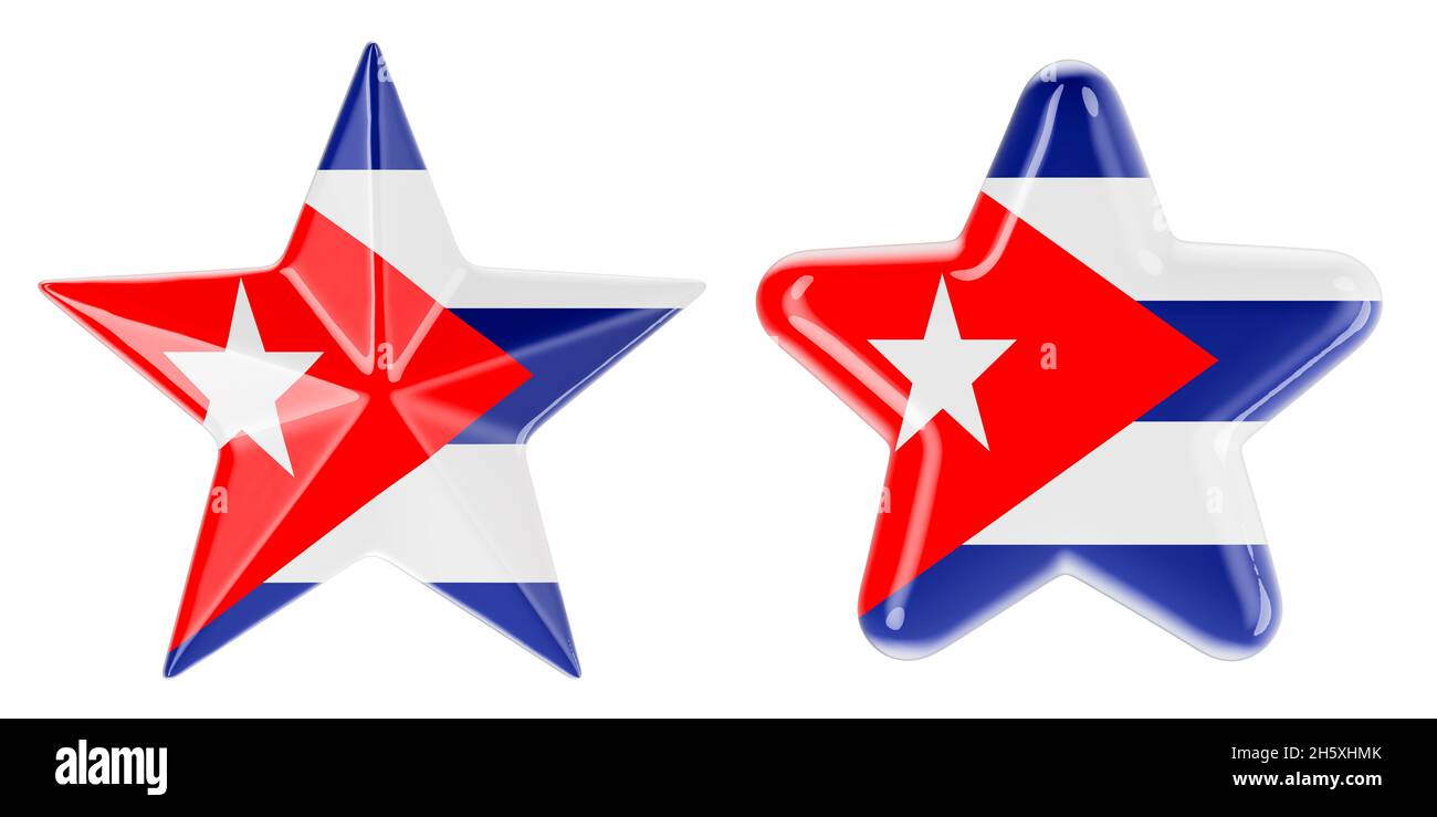 Stars with Cuban flag, 3D rendering isolated on white background Stock ...