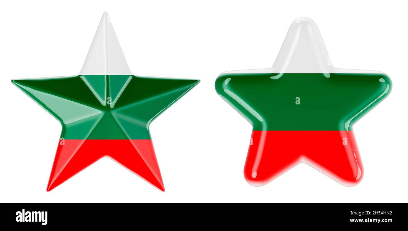 Stars with Bulgarian flag, 3D rendering isolated on white background ...
