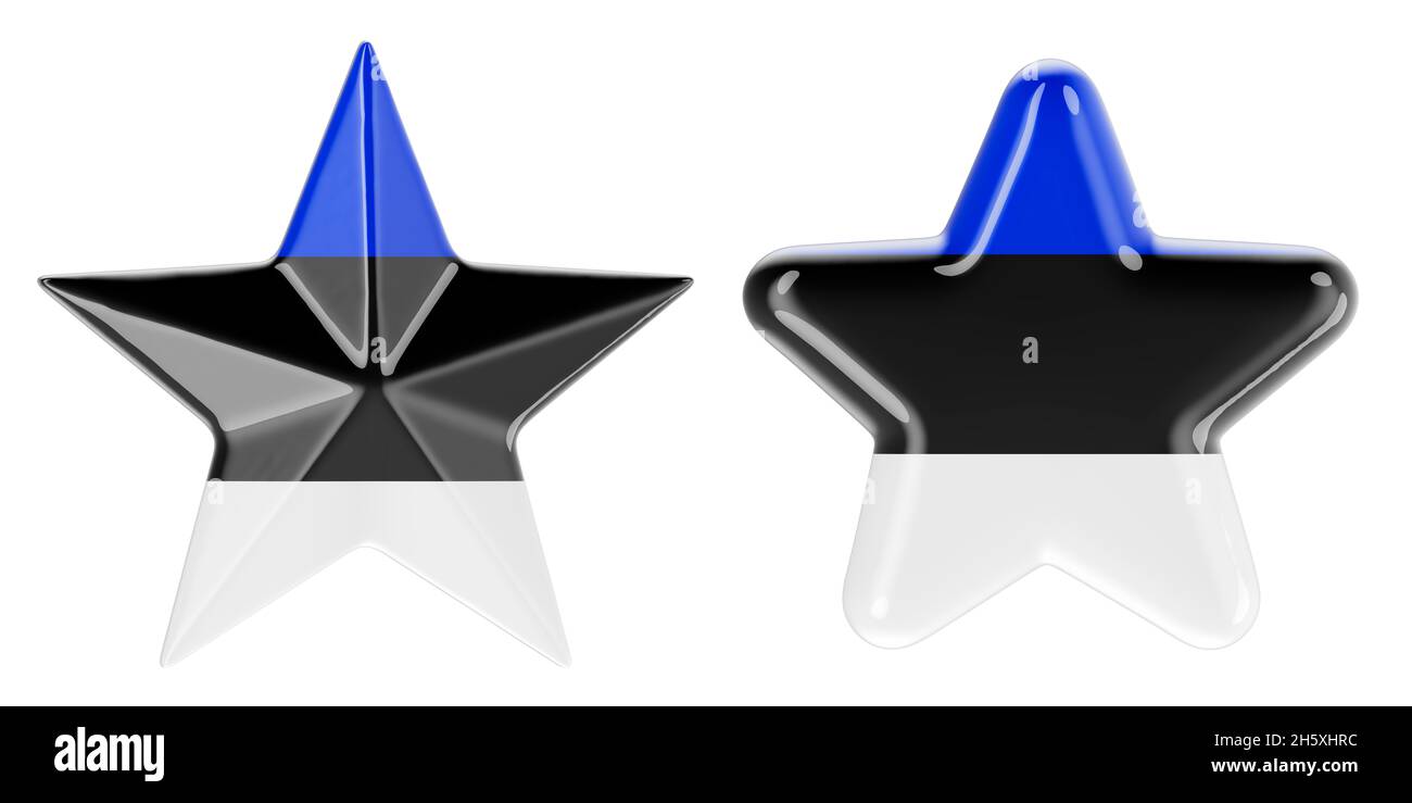 Stars with Estonian flag, 3D rendering isolated on white background ...