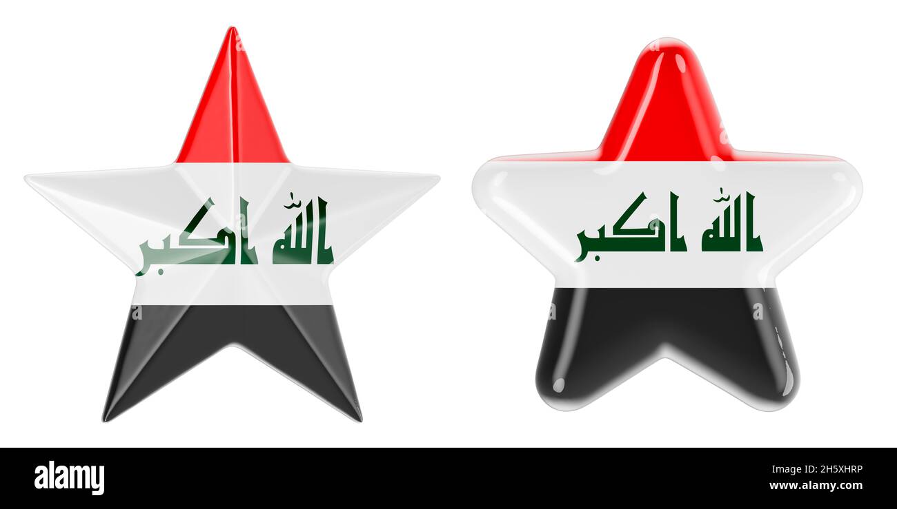 Stars with Iraqi flag, 3D rendering isolated on white background Stock ...