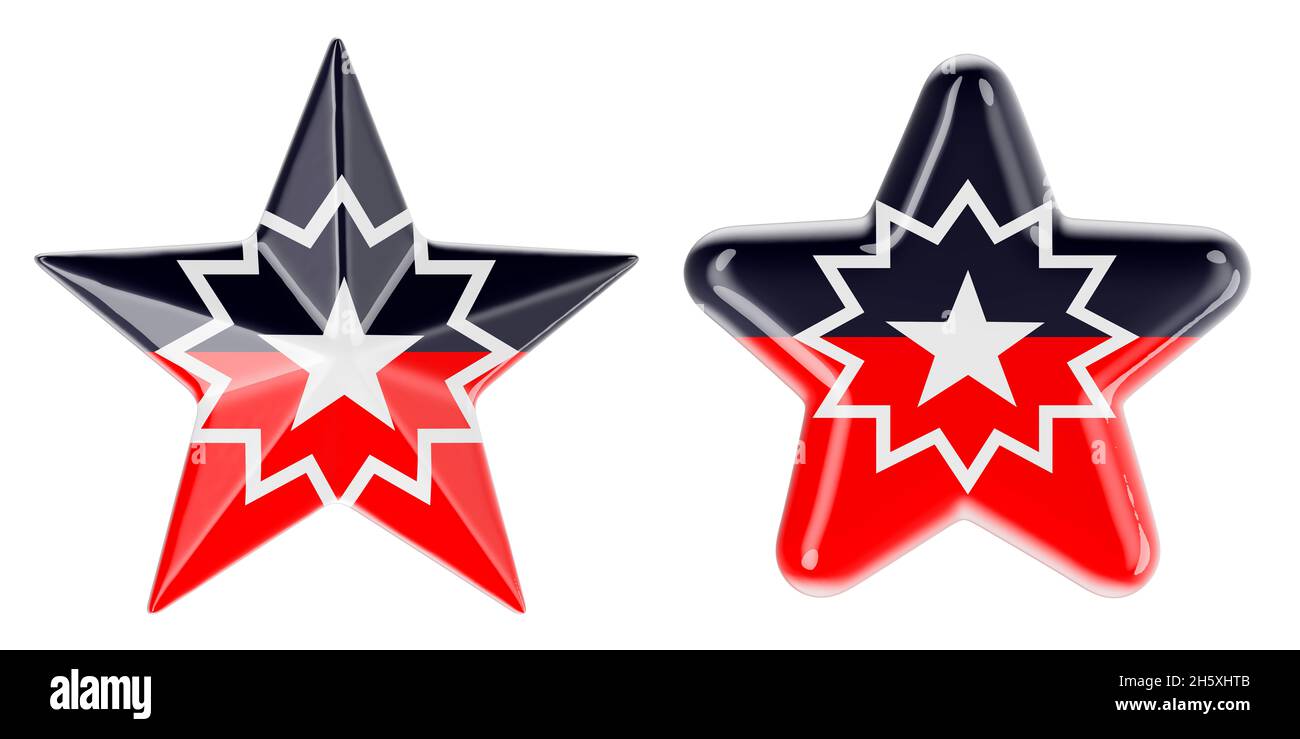 Stars with Juneteenth or Emancipation flag, 3D rendering isolated on ...