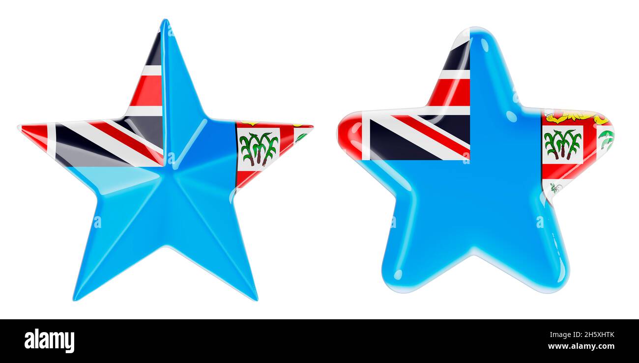 Stars with Fijian flag, 3D rendering isolated on white background Stock ...