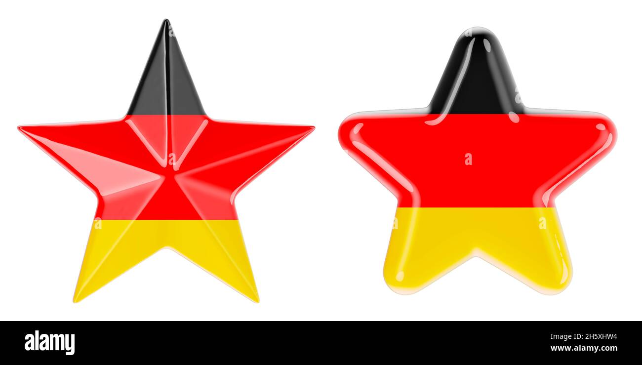 Stars with German flag, 3D rendering isolated on white background Stock ...