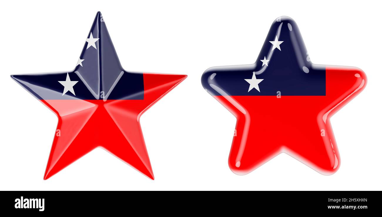 Stars with Samoan flag, 3D rendering isolated on white background Stock ...