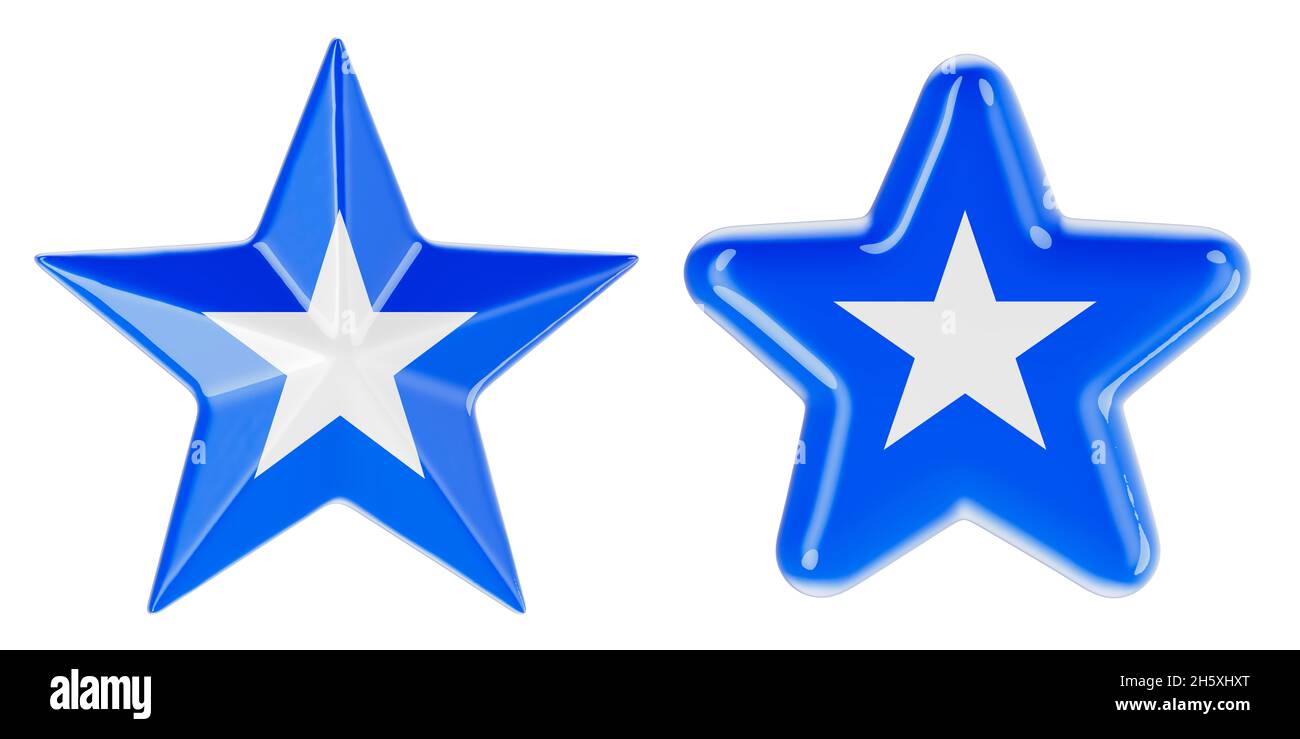 Stars with Somali flag, 3D rendering isolated on white background Stock ...